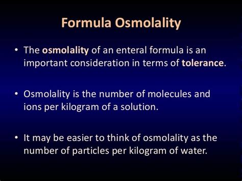Formula Osmolality And Nutritional Needs