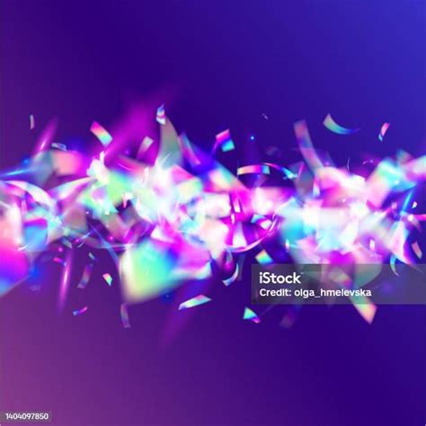 카니발 배경 금속 프리즘 템플릿 럭셔리 호일 현대 미술 바이올렛 파티 색종이 글리치 눈부심 디스코 요소 무지개 빛 반짝임 보라색 카니발 배경 금속에 대한 스톡 벡터 아트 및