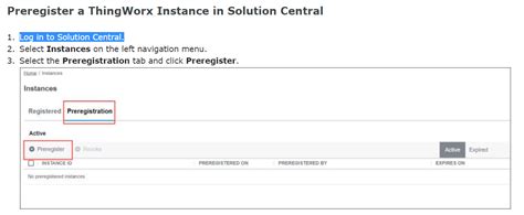 solved log in and preregister a thingworx instance in sol ptc community