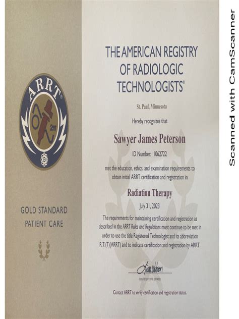 Arrt Certificate New Pdf