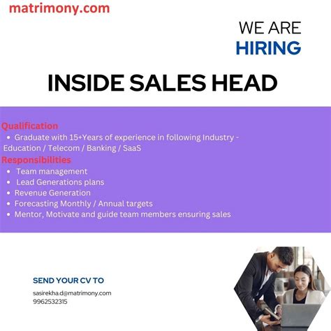 Prem Kumar S R On Linkedin Hiring Head For Inside Sales Location