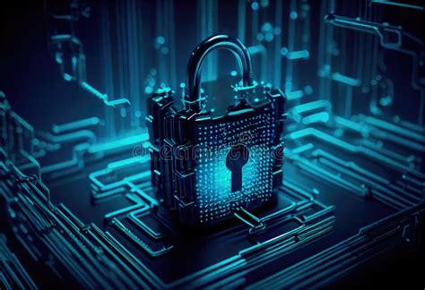 Cyber Security Lock Internet Technology Concept Of Cybersecurity And Data Privacy Stock