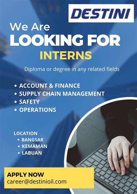 Interns Internships Internshipopportunity Destini Oil Services Sdn Bhd