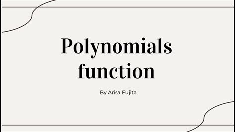 Polynomial Functions Youtube