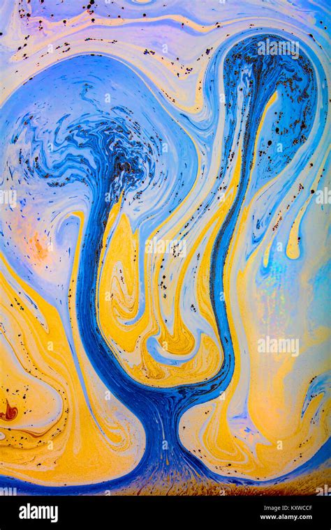 Optical Thin Film Interference Patterns In A Stretched Soap Solution Demonstrating Multi Colour