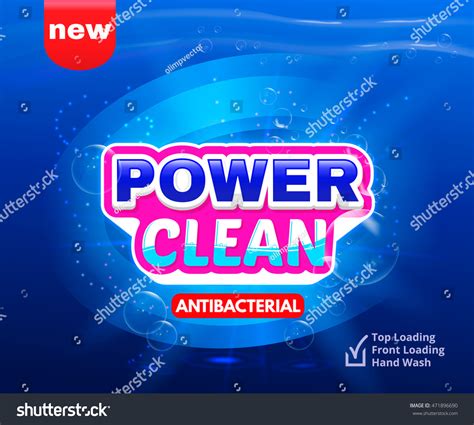 Detergent Packaging Vector Template Design Power Stock Vector Royalty