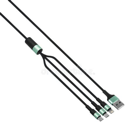 Cabo E Conector Para Raios Usb Typec Micro Usb Em Uma Colagem De Fundo