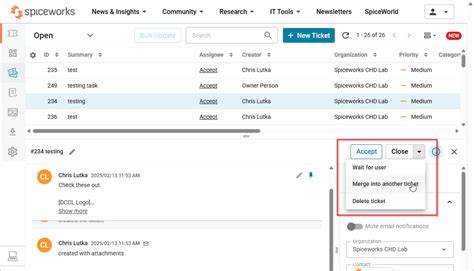 How To Combine Tickets Spiceworks Support Spiceworks Community