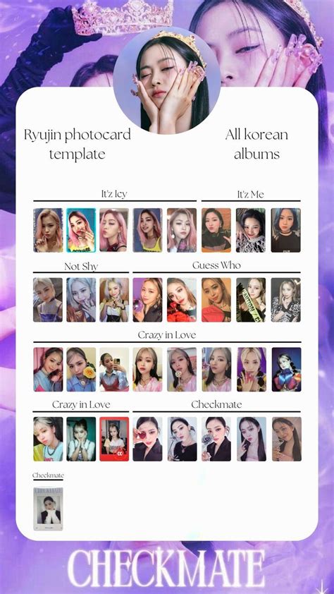 Itzy Ryujin Photocard Template