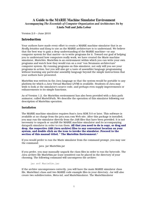 Marie Guide Pdf Assembly Language Computer Program