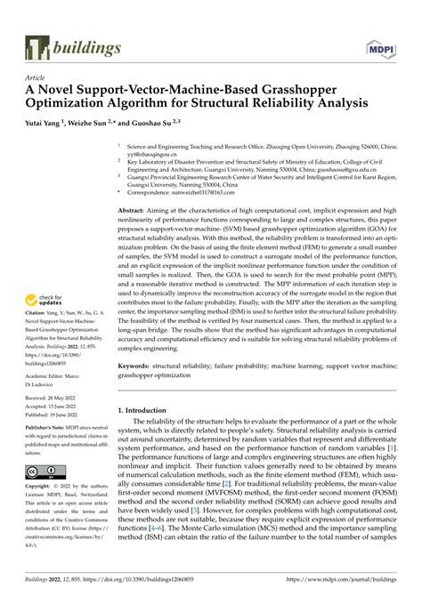 Pdf A Novel Support Vector Machine Based Grasshopper Optimization Algorithm For Structural