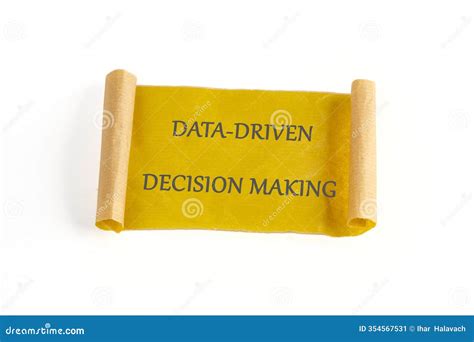 Focus On Data Driven Decision Making With A Scroll Highlighting Its
