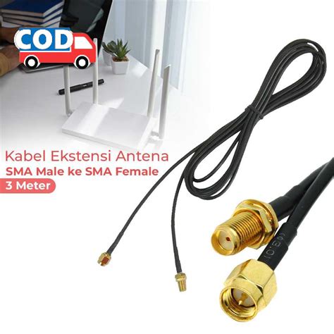 Jual Kabel Extension Antena Modem SMA Male Ke Female Meter Penguat Sinyal Wireless WiFi