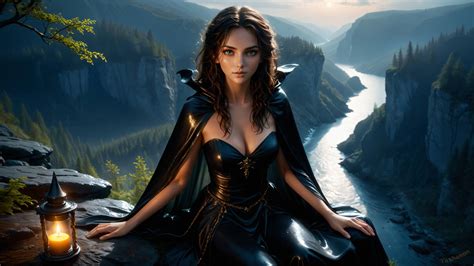 [ai][4k 8k] Sorceress On A Cliff By Yashamon On Deviantart
