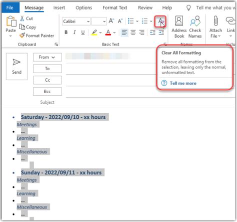 Removing Text Formatting In Microsoft Outlook Word And Powerpoint