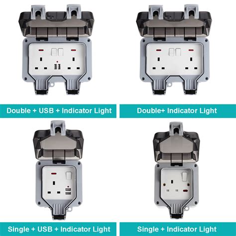 V Waterproof Wall Power Socket IP Outdoor Garden Socket Electronic Pro