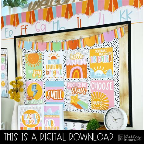 Sunshine Classroom Decor Bundle Calming Classroom Theme Back To School