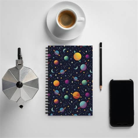 Outer Space Notebook Lined Journal Galaxy Spiral Notebook Etsy