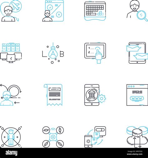 Customer Identity Linear Icons Set Authentication Verification Identification Validation