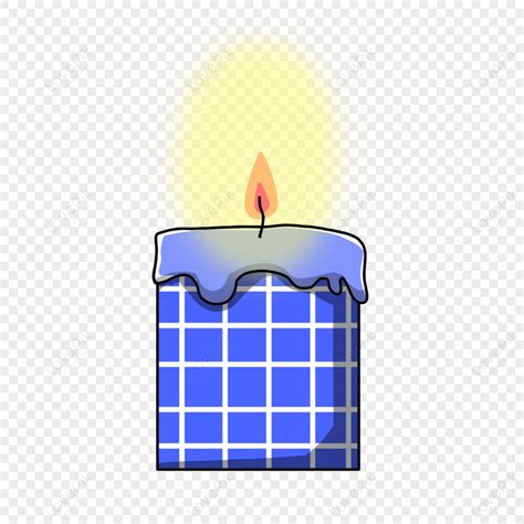 파란색 격자 일러스트 생일 촛불푸른양초불꽃 Png 일러스트 무료 다운로드 Lovepik