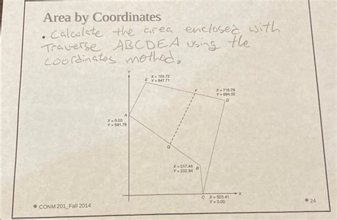 Solved Area By Coordinates Calculate The Area Enclosed