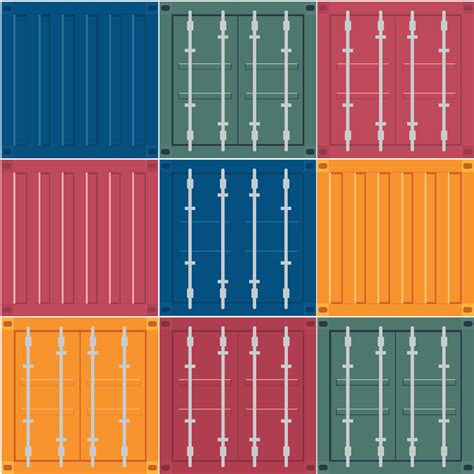 Realistic 3d Set Of Cargo Containers Seamless Pattern Industrial Patchwork Pattern Vector