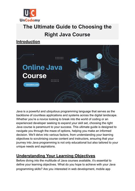 Ppt The Ultimate Guide To Choosing The Right Java Course Powerpoint