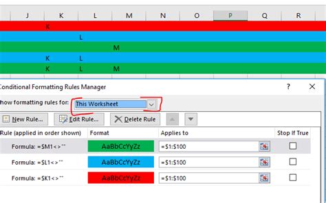 excel conditional format table row dependant on dates in multiple
