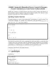 Introduction To Control System Toolbox In Matlab Analyzing Course Hero