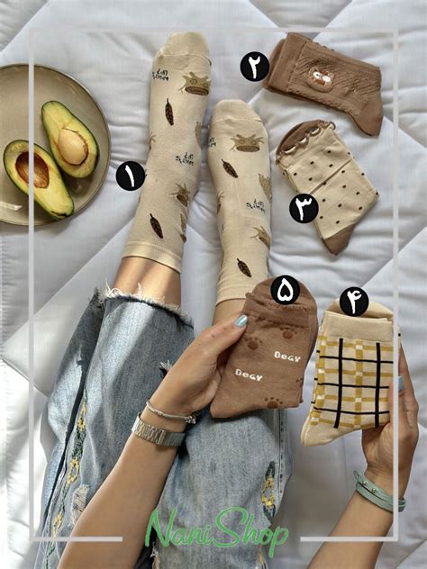 جوراب نیم ساق طرح خرس خال خالی