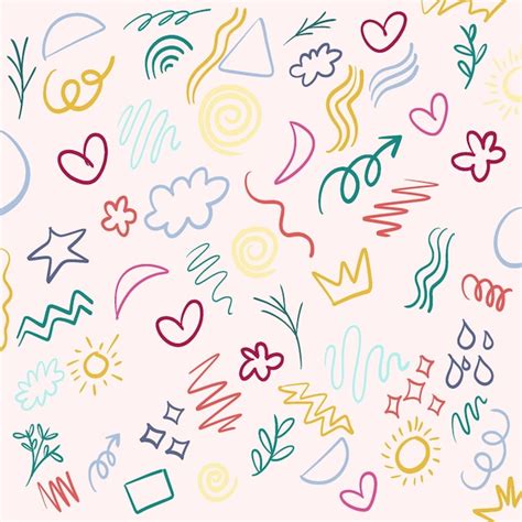 Premium Psd Cute Scribbles Pattern