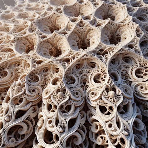 19 60 recursive fractal sculpture a sculpture inspired by fra stock illustration