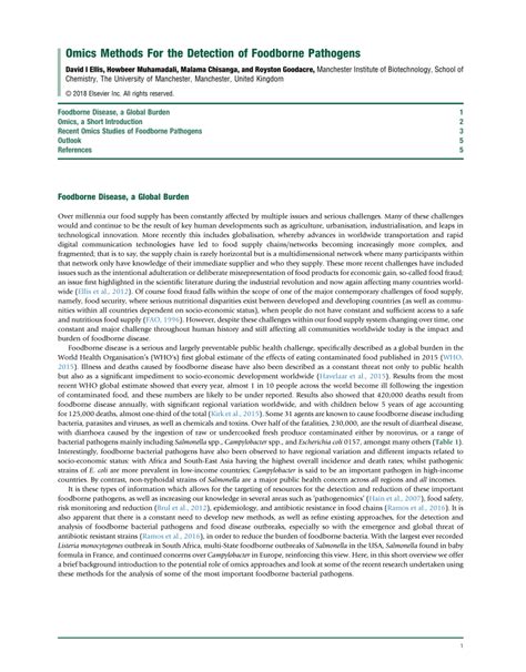 Pdf Omics Methods For The Detection Of Foodborne Pathogens