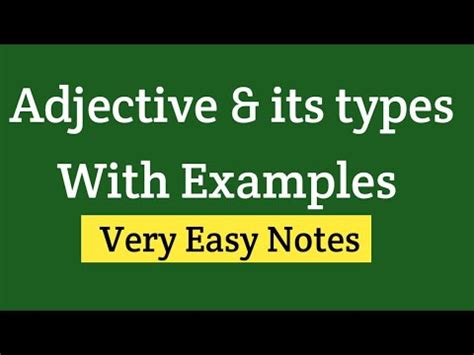 Adjective And Its Types Adjective And Its Types With Examples