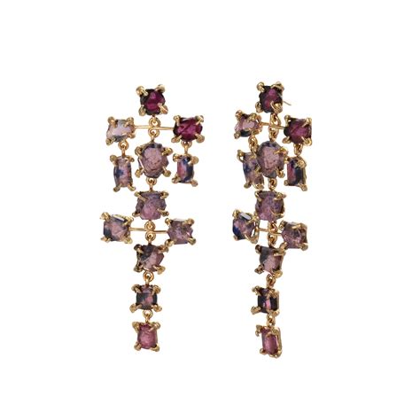 Lisa Eisner Jewelry Ruby Asteroid Earrings Earrings Broken English Jewelry Broken English