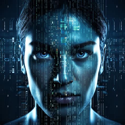 Premium Ai Image The Face Of A Woman Is Shown In Front Of A Computer