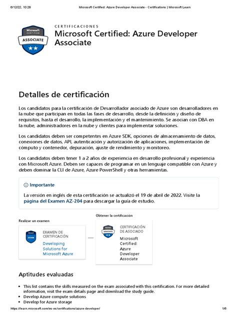 Microsoft Certified Azure Developer Associate Certifications