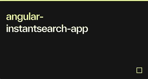 Angular Instantsearch Examples CodeSandbox