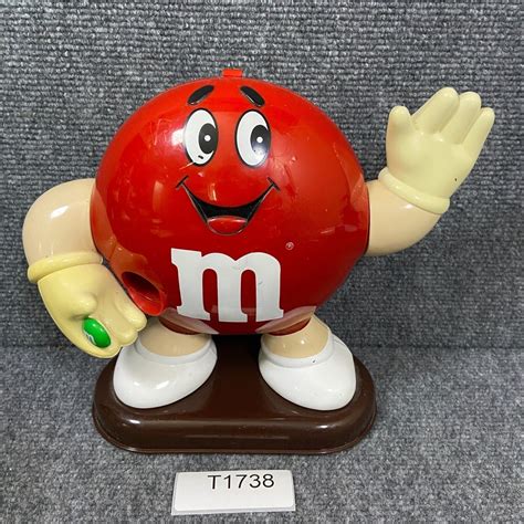 Vintage 1992 Red Mandm Candy Dispenser Green Mandm In Hand Collectible