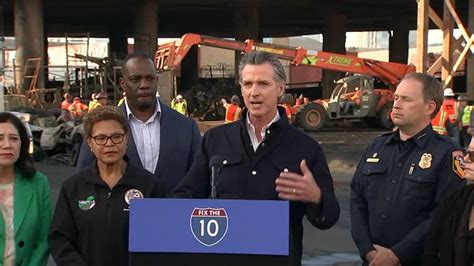 Cause Of 10 Freeway Fire In Los Angeles Was Arson Newsom Says Abc7