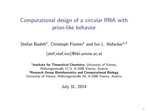 Ppt Computational Design Of A Circular Rna With Prion Like Behavior