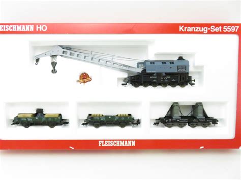 Per1015 Fleischmann 5597 H0 Ac Kranzug Set Db Krupp Ardelt Ovp Modellbahn Rhein Main