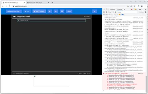 Genesis Cores On Emscripten Build Are Broken Since V Issue Libretro Retroarch