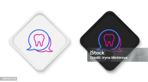 흰색 배경에 격리 된 라인 치아 아이콘입니다 치과 진료소 또는 치과 의사 의료 센터 및 치약 패키지를위한 치아 기호 다채로운 개요 개념 벡터 개념에 대한 스톡 벡터 아트 및