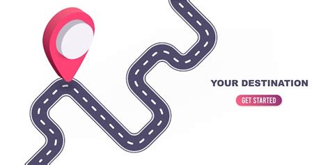 Premium Vector Map Pin And Path Destination Marker And Road Illustration