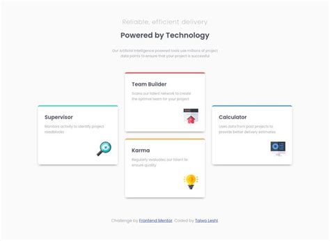 Frontend Mentor Responsive Four Card Section Using Css Grid Coding