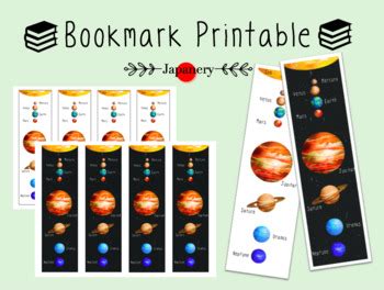 Solar System Printable Bookmark