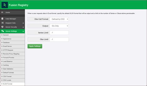 Server Settings Xlsx Format Fusion Registry Wiki