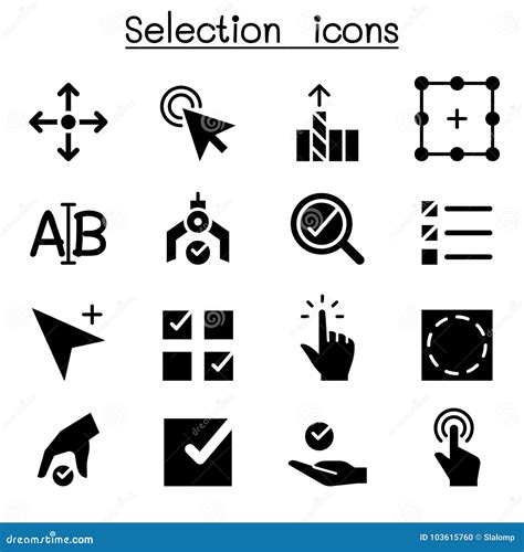 Selection Icon Set Vector Illustration Stock Vector Illustration Of
