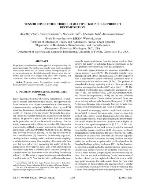 Pdf Tensor Completion Through Multiple Kronecker Product Decomposition Dokumen Tips